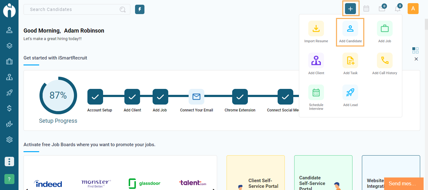 Add Candidate Manually