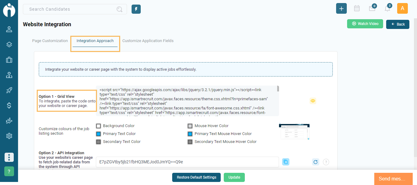 Website Integration